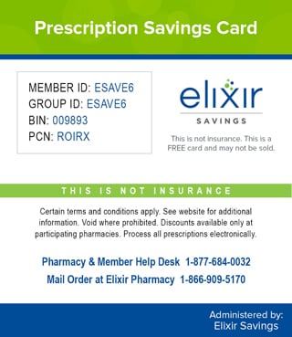Elixir Savings Free Prescription Discount Card
